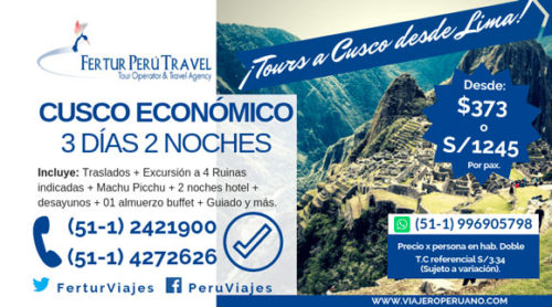 Paquete Turístico a Cusco Económico: 3 Días 2 Noches